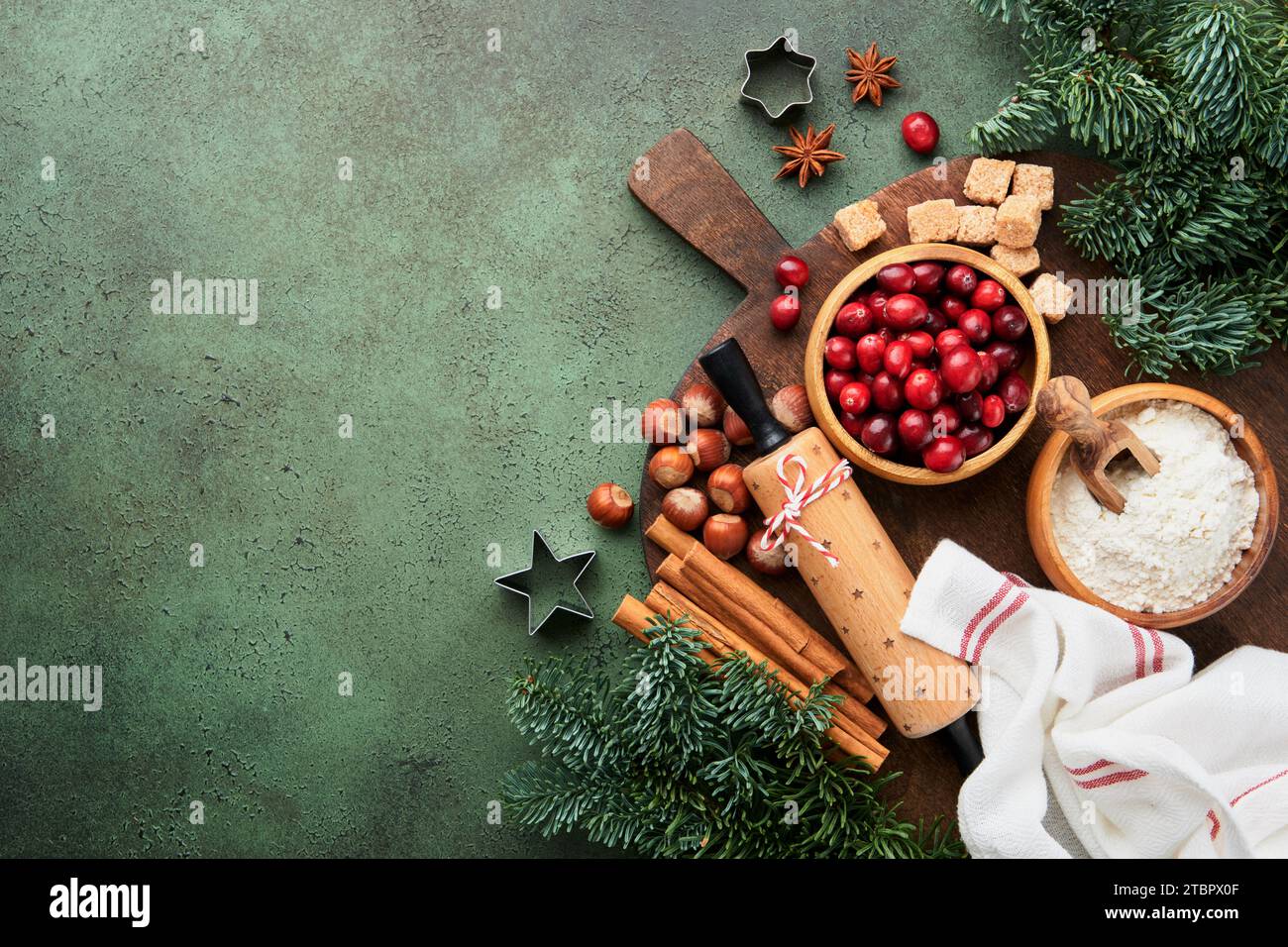 Christmas culinary background with ingredients for cooking christmas ...