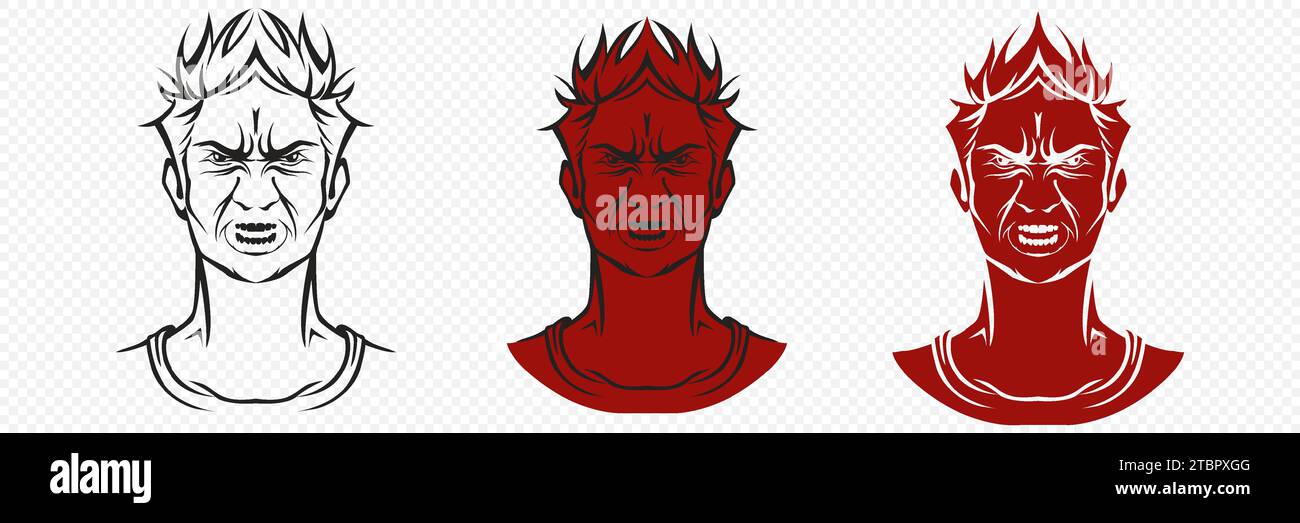 Red devil face illustration hi-res stock photography and images - Alamy