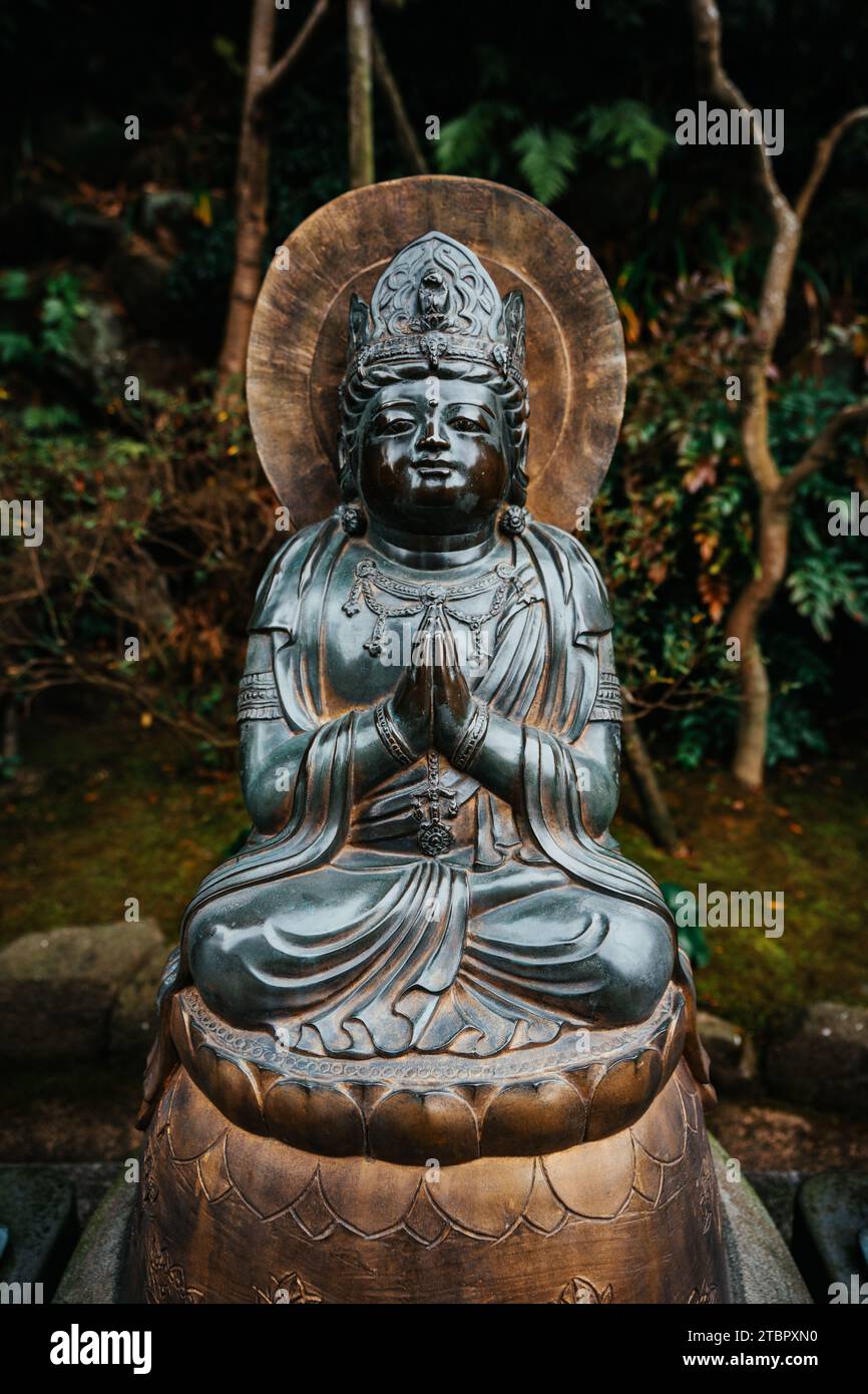 A bronze statue of the Hasedera Hozo Bosatsu Amida Buddhist Shinto ...