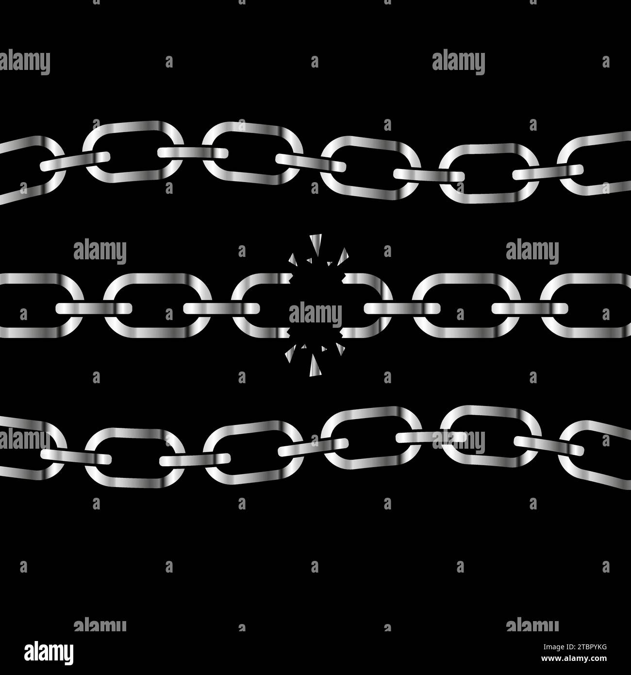 Silver chain broken on black background, Realistic jewelry chain ...