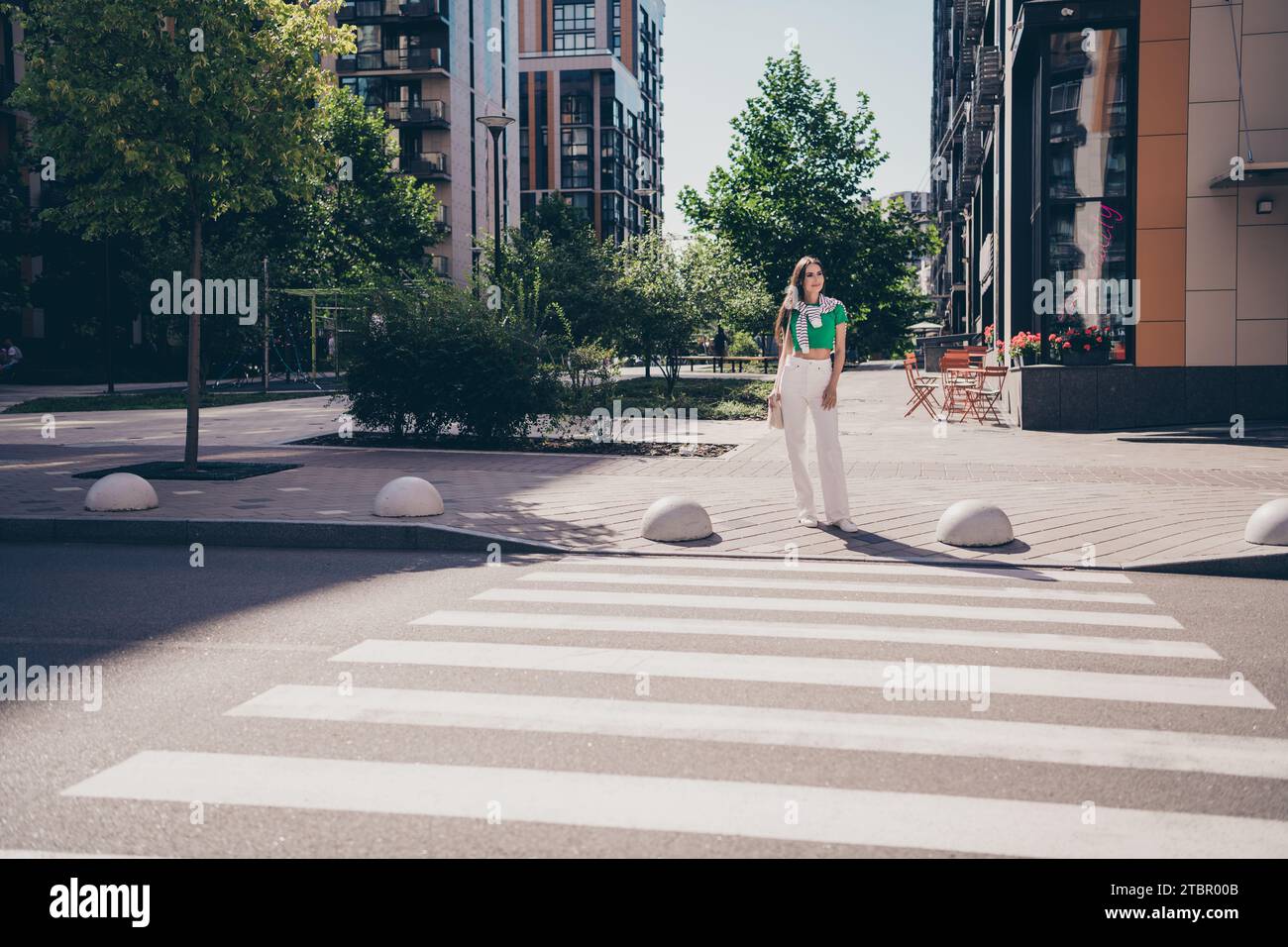 Full length photo of adorable gorgeous stunning young model wearing ...