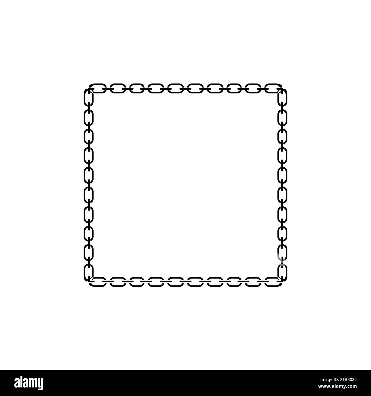 Chain frame of rectangular shape, Metal links repeat endlessly, Vector ...