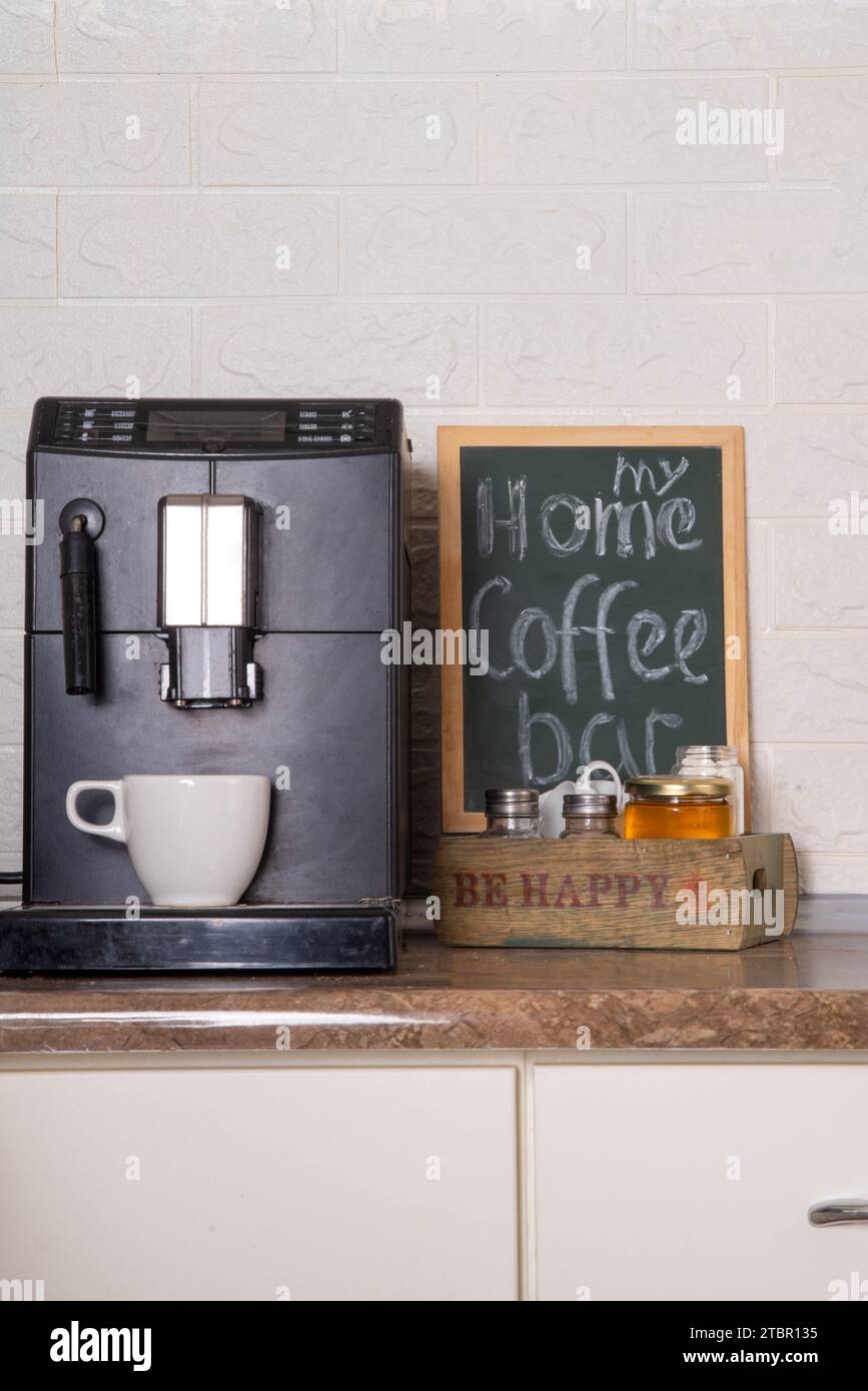 Home Coffee Station, Coffee Bar. kitchen coffee corner with coffee ...