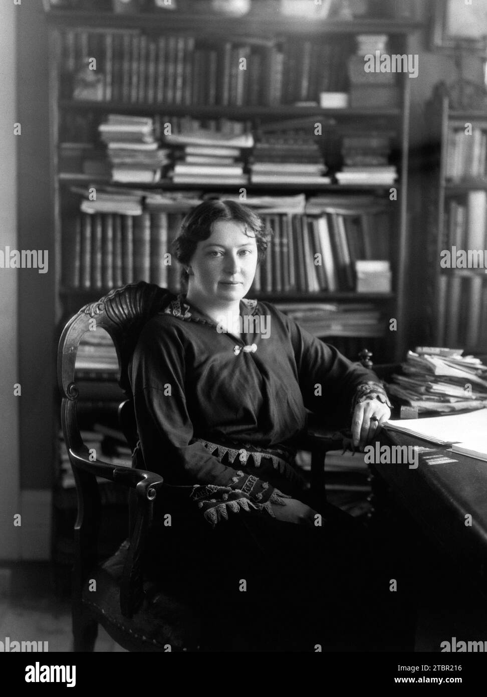 Sigrid Undset at work at Bjerkebæk (Undset's home, now part of ...