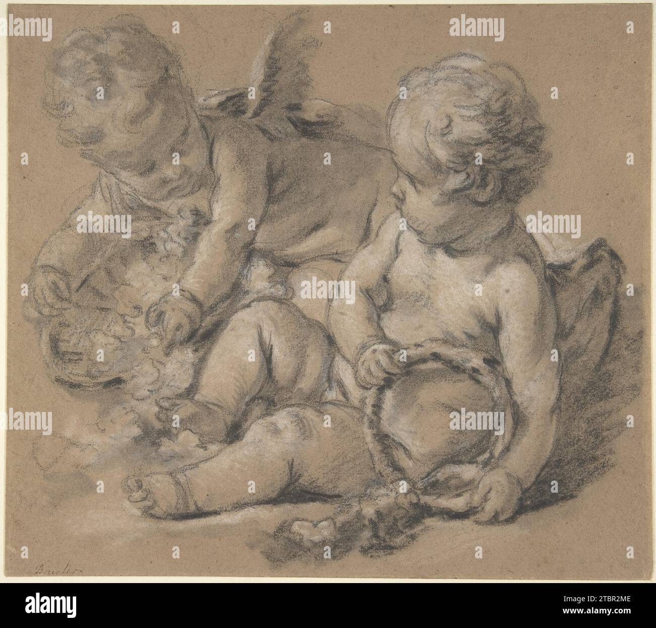 Winged Putti with Flowers 1960 by Francois Boucher Stock Photo - Alamy