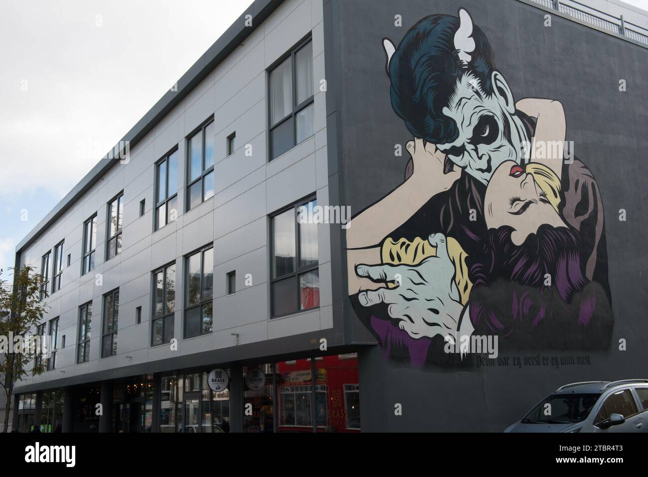 One of the many interesting murals in and around Reykjavik, Iceland. In ...