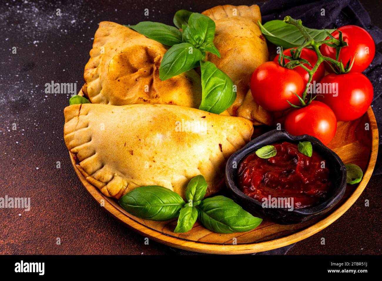 Homemade patty pies, baked pastries with meat or vegetables. Italian ...
