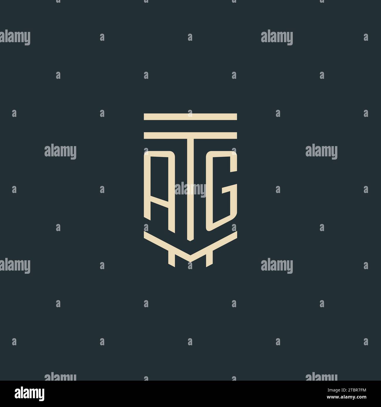 AG initial monogram with simple line art pillar logo design ideas Stock ...