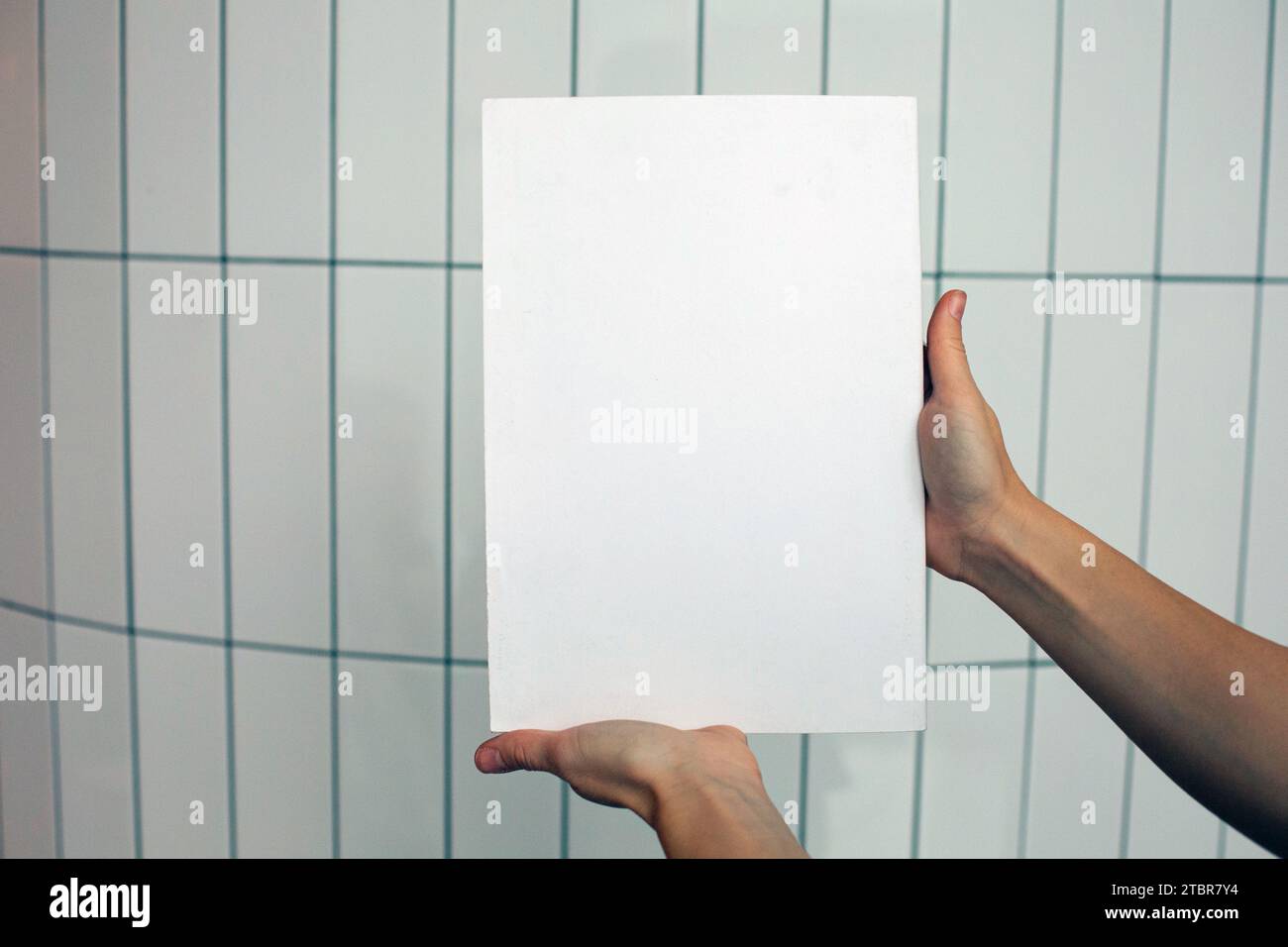 Empty paper mockup, simple blank sheet of paper template Stock Photo ...