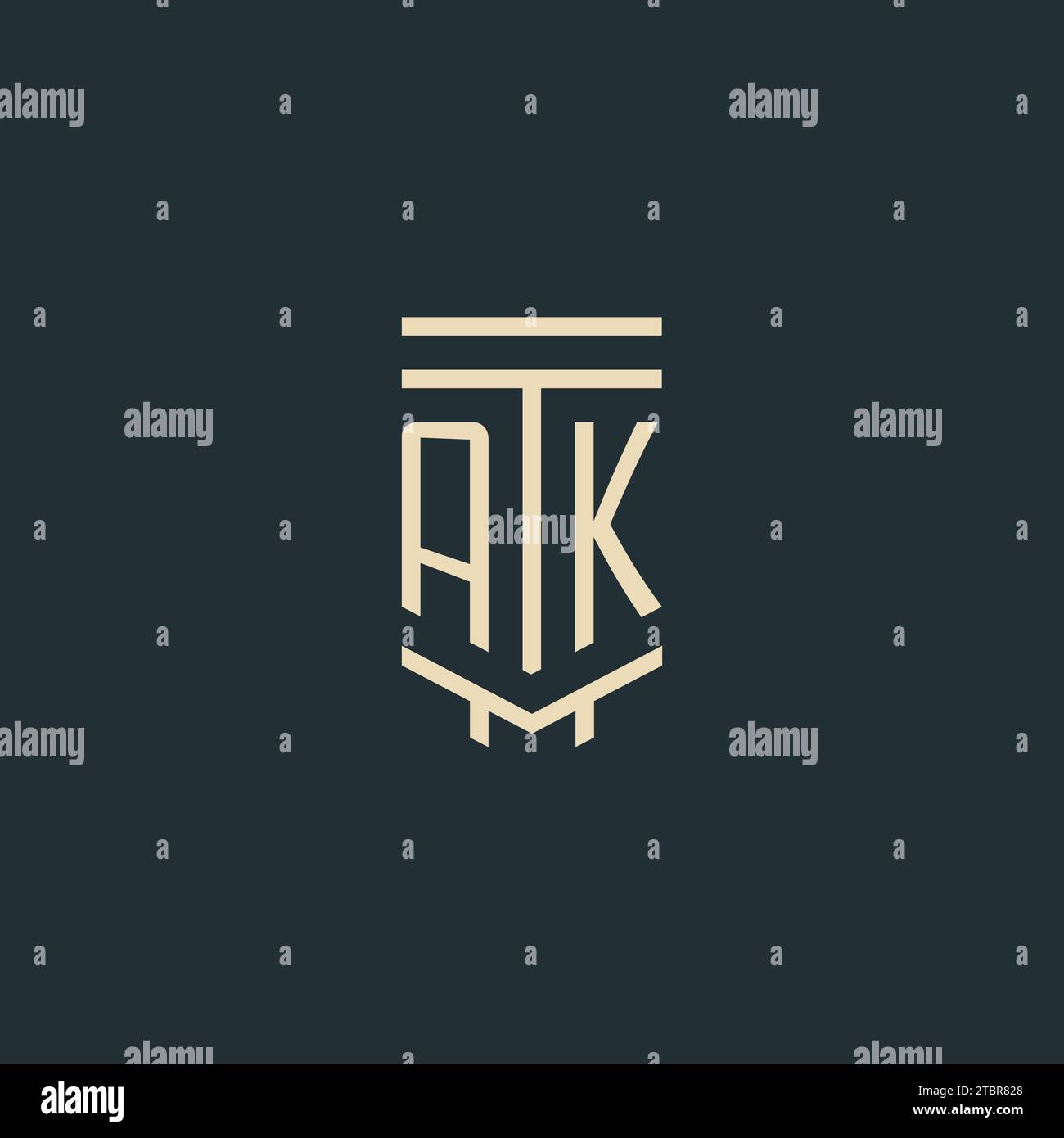 AK initial monogram with simple line art pillar logo design ideas Stock ...