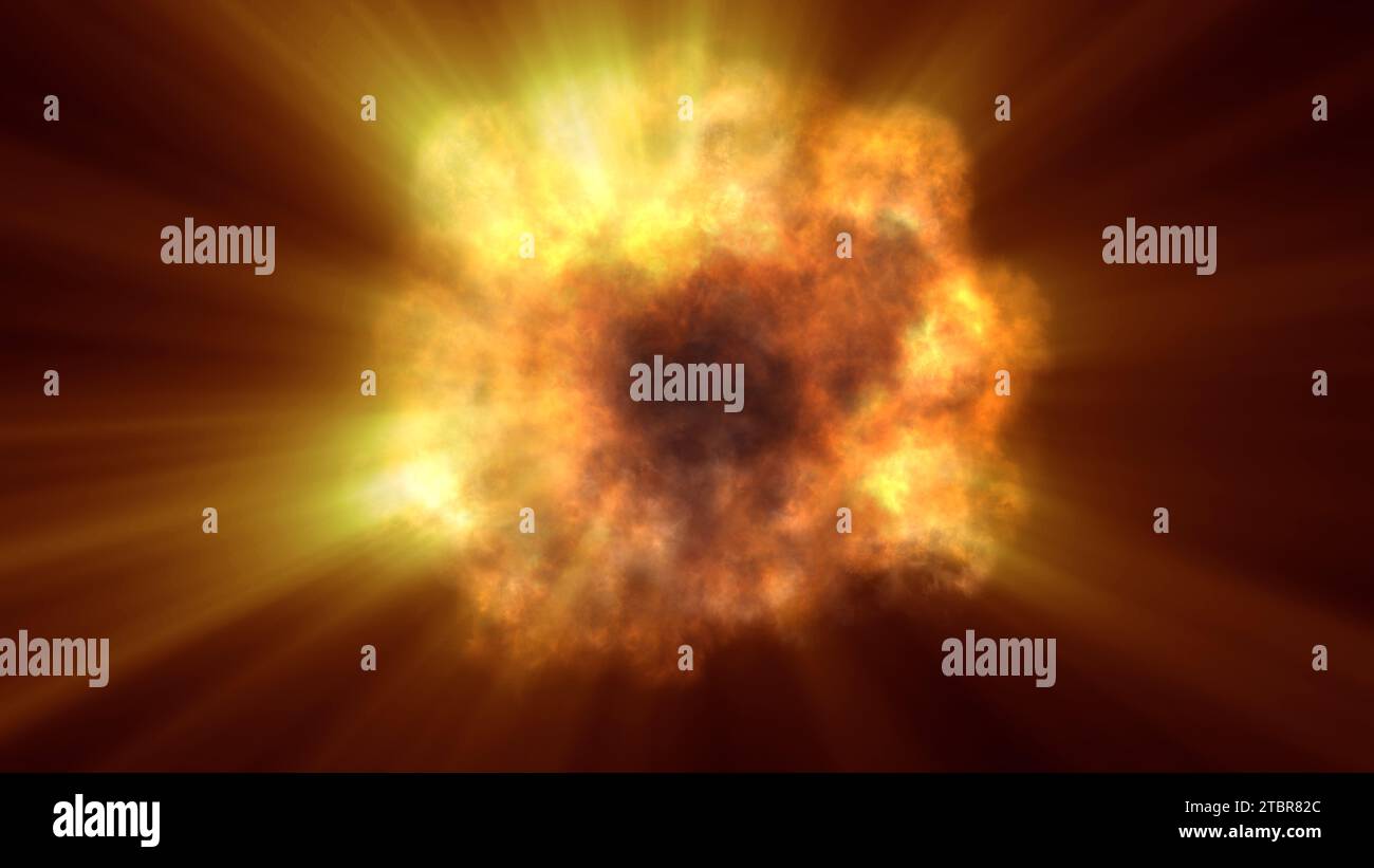 fire flame explosion in space, abstract illustration Stock Photo - Alamy