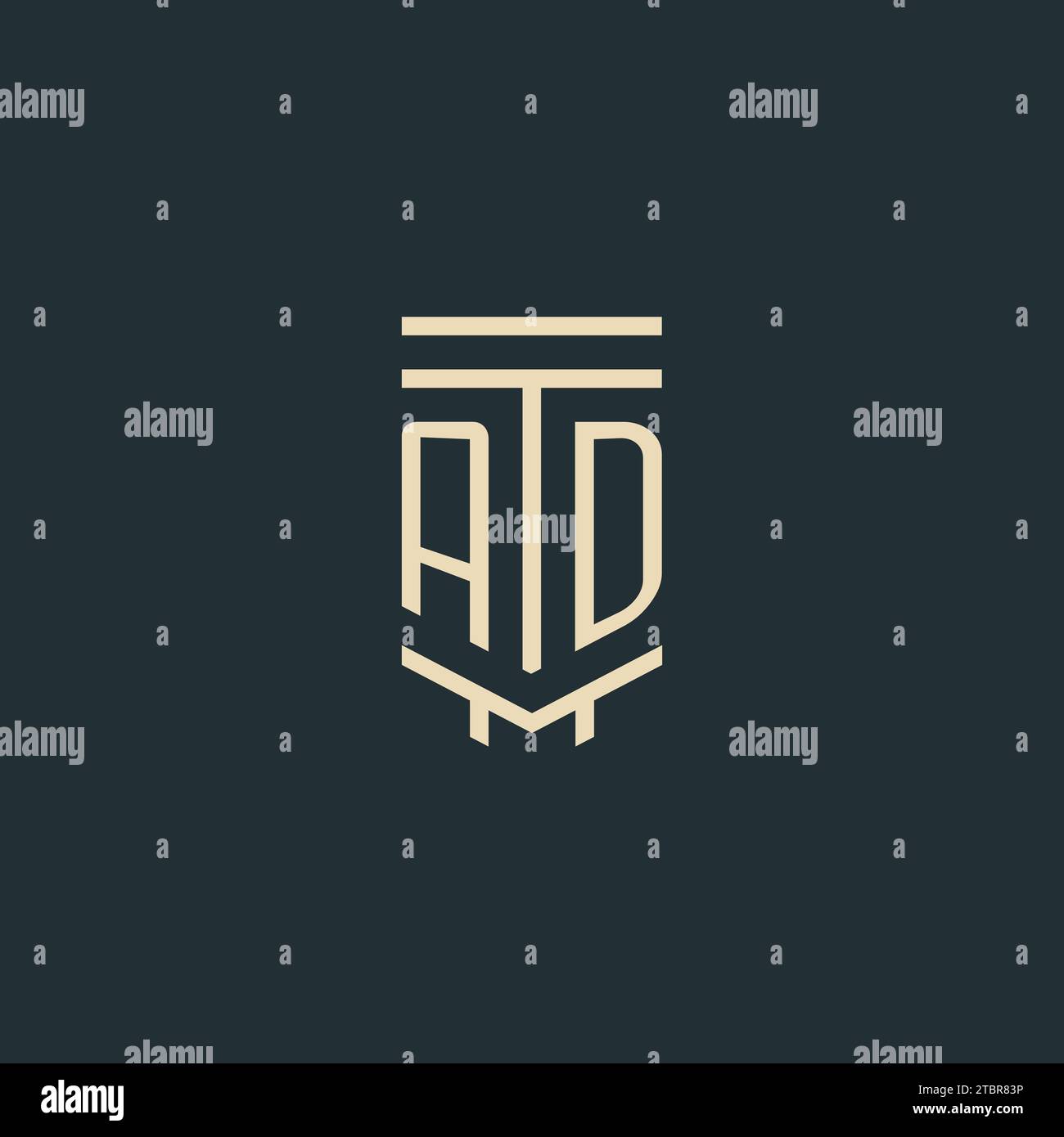 AD initial monogram with simple line art pillar logo design ideas Stock ...