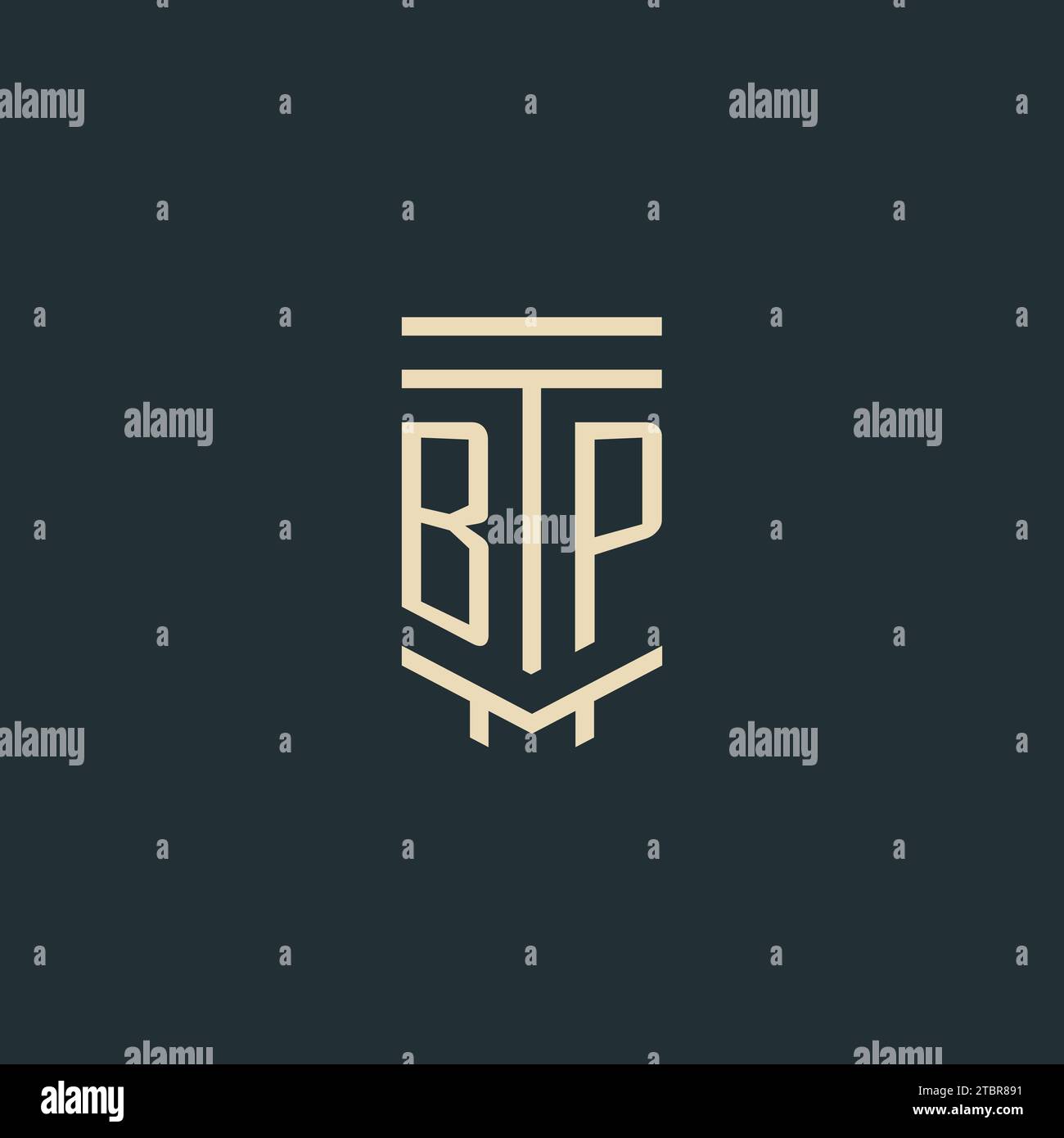BP initial monogram with simple line art pillar logo design ideas Stock ...