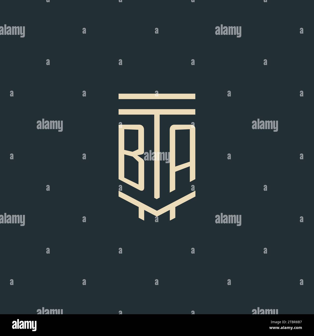 BA initial monogram with simple line art pillar logo design ideas Stock ...