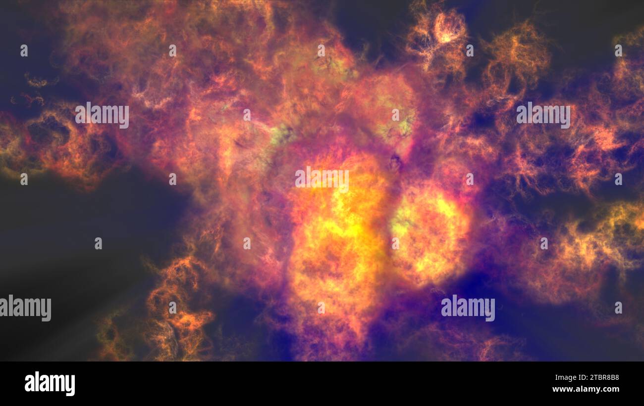 fire flame explosion in space, abstract illustration Stock Photo - Alamy