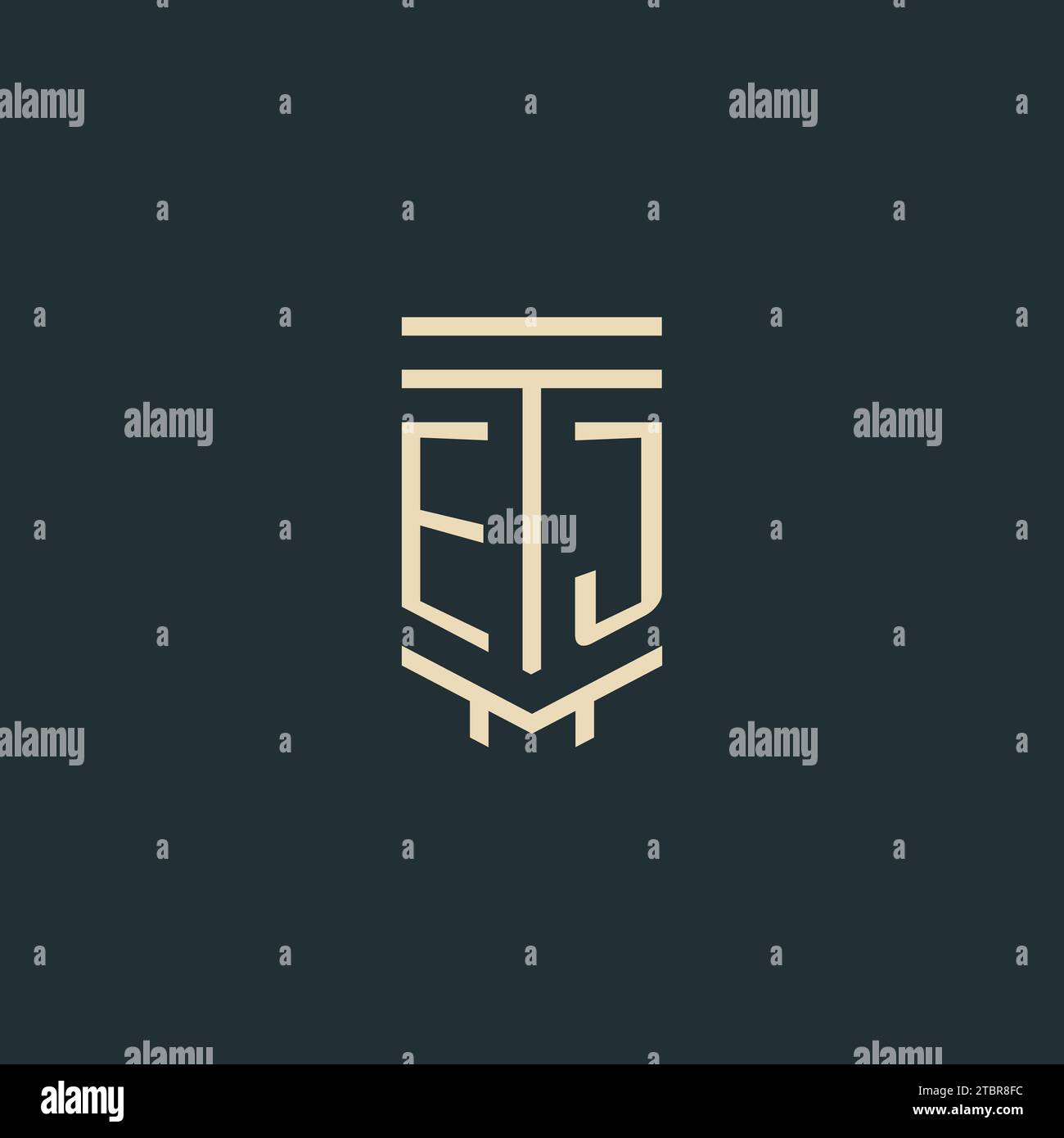 EJ initial monogram with simple line art pillar logo design ideas Stock ...