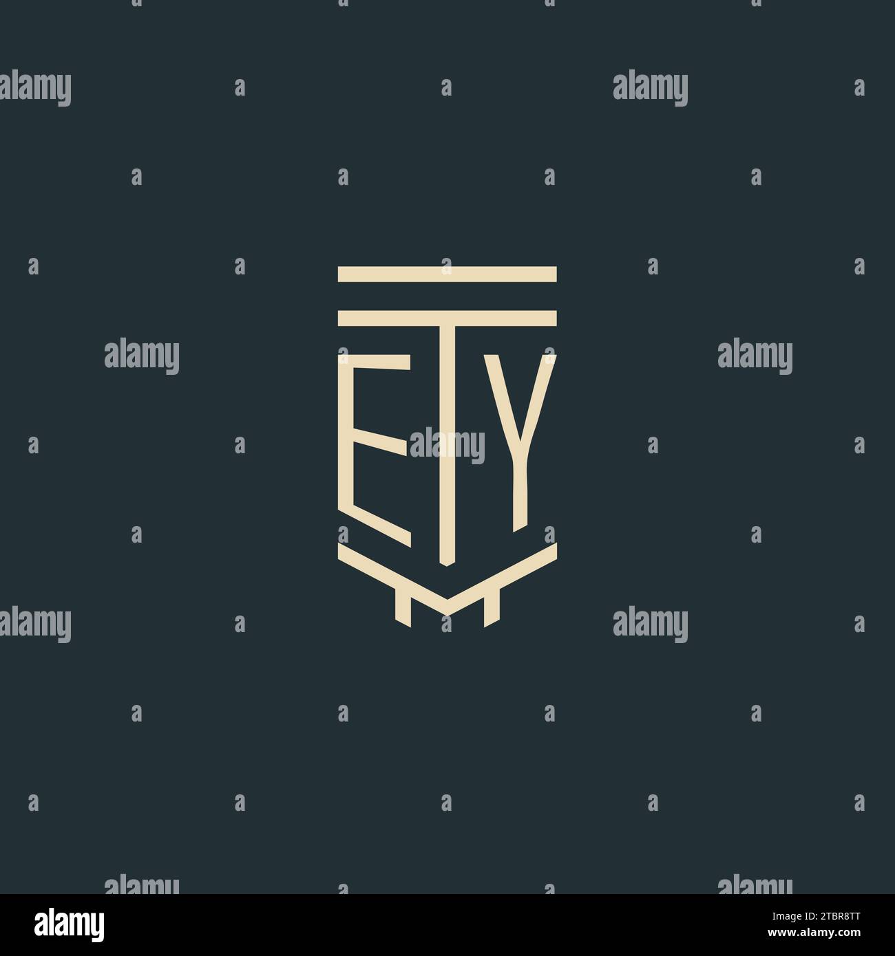 EY initial monogram with simple line art pillar logo design ideas Stock ...