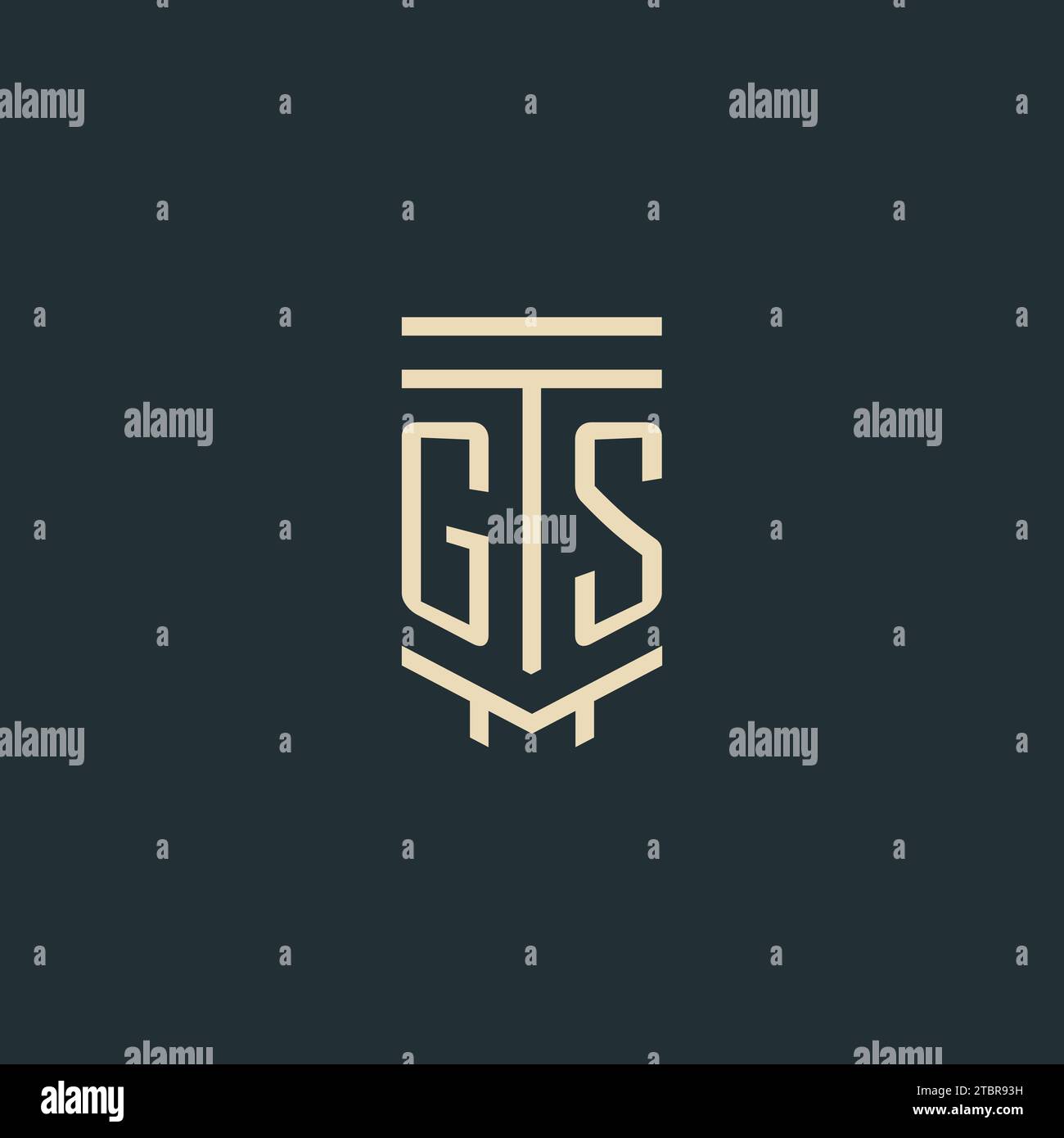 GS initial monogram with simple line art pillar logo design ideas Stock ...