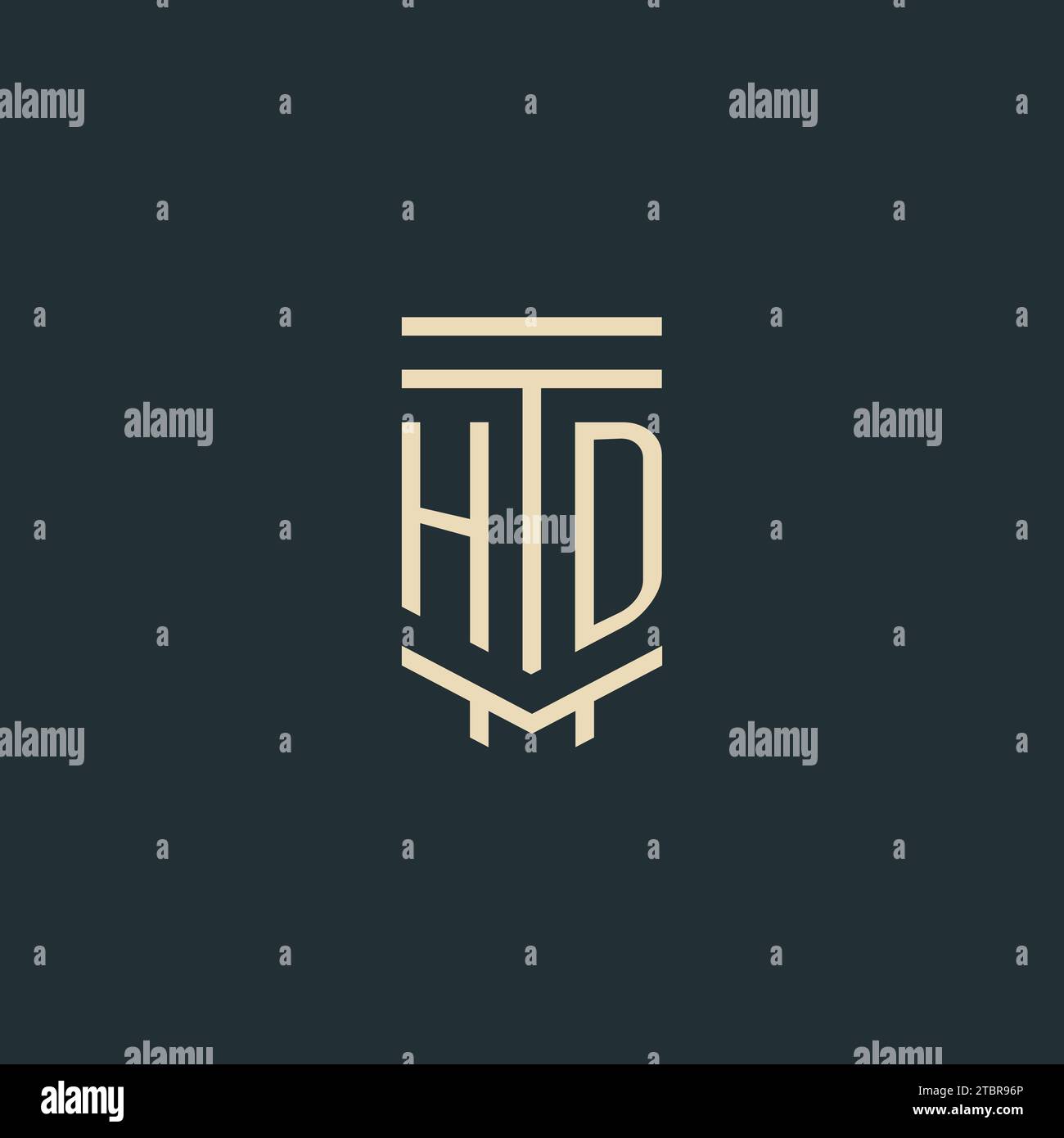 HD initial monogram with simple line art pillar logo design ideas Stock ...