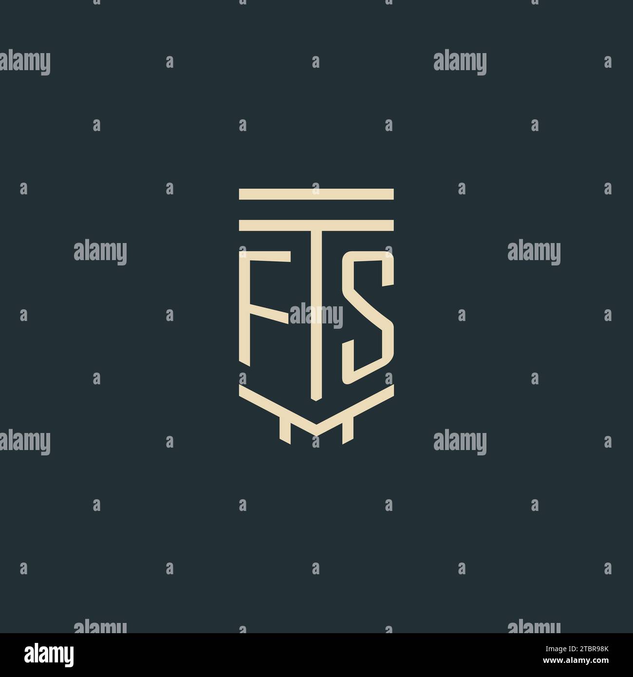 FS initial monogram with simple line art pillar logo design ideas Stock ...