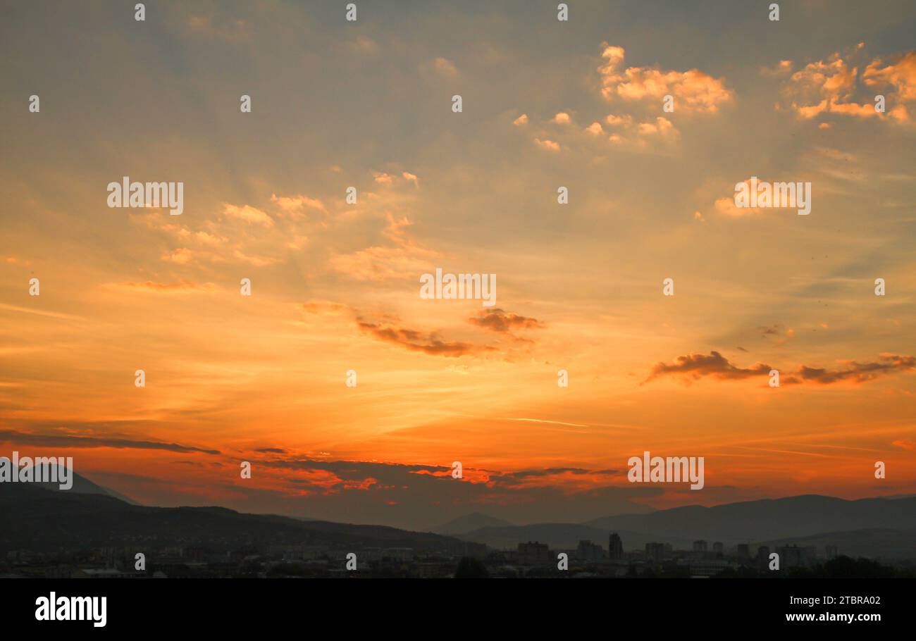 natural sunset clouds sky background, color panorama Stock Photo - Alamy