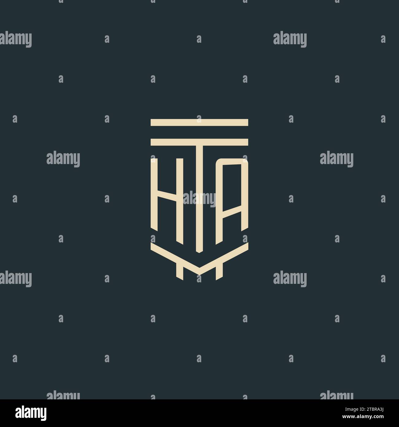 HA initial monogram with simple line art pillar logo design ideas Stock ...