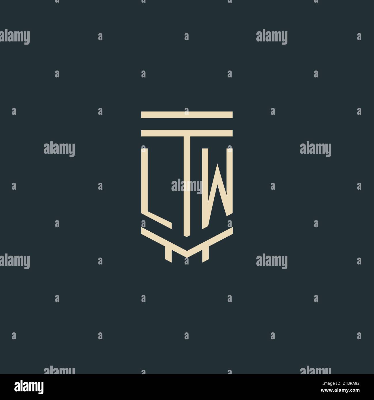 LW initial monogram with simple line art pillar logo design ideas Stock ...