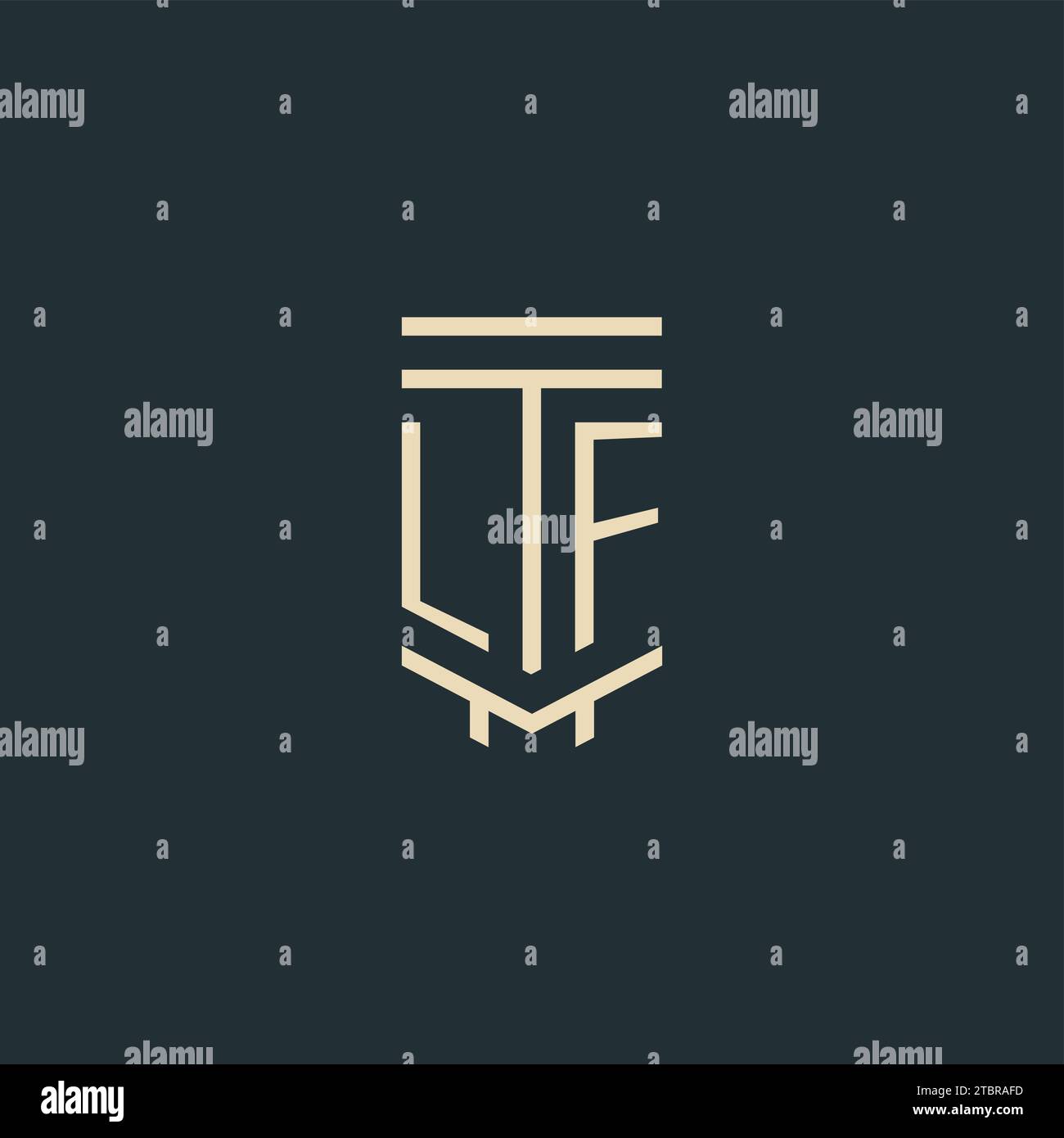 LF initial monogram with simple line art pillar logo design ideas Stock ...