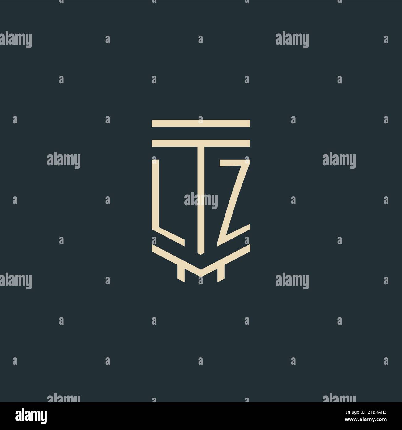 LZ initial monogram with simple line art pillar logo design ideas Stock ...