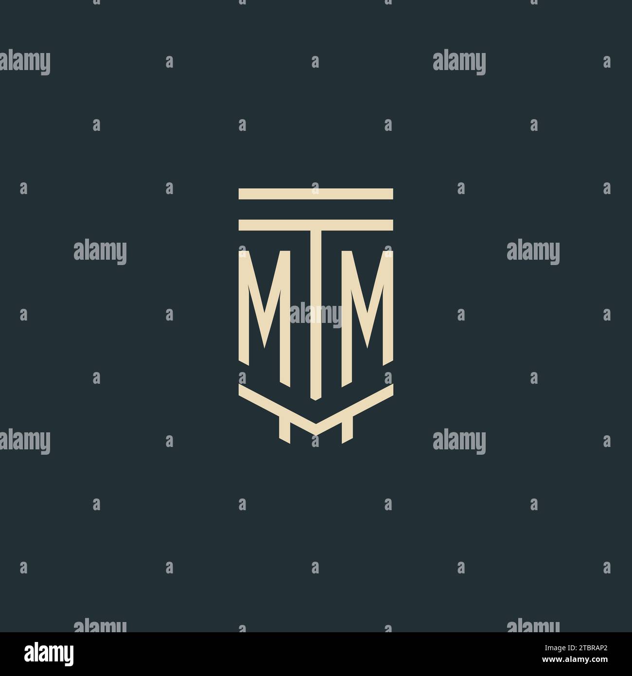 MM initial monogram with simple line art pillar logo design ideas Stock ...