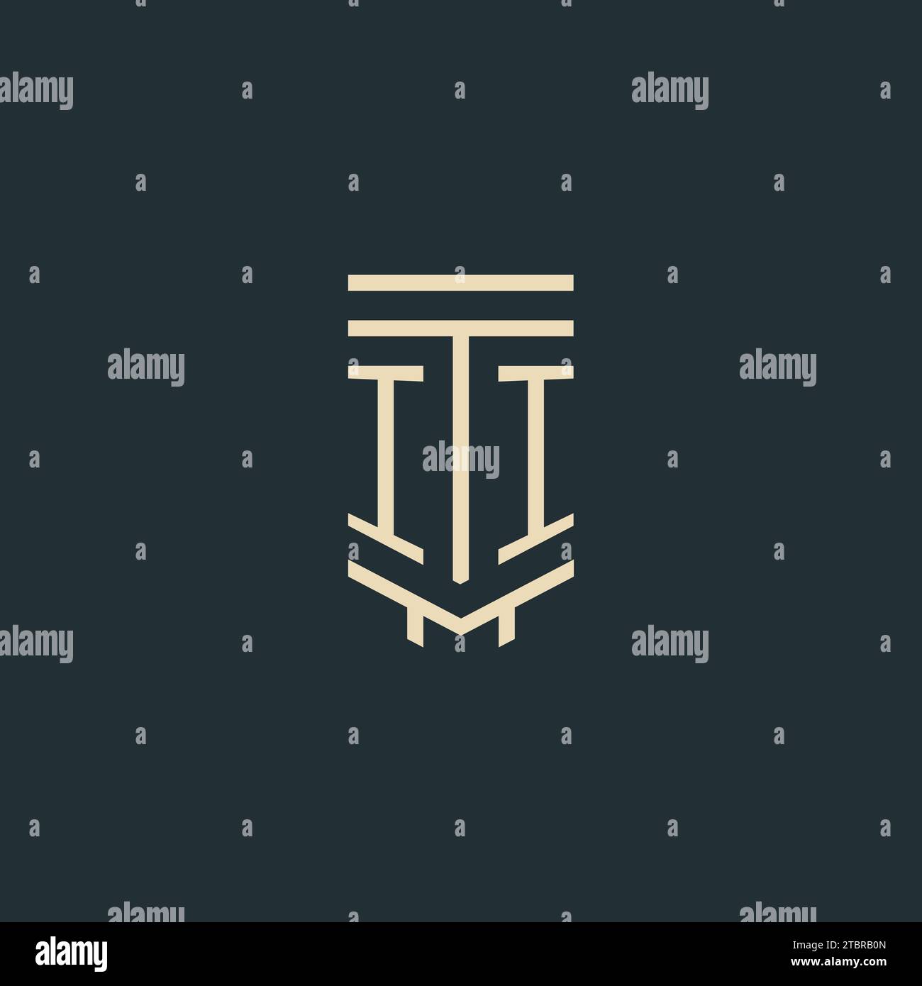 II initial monogram with simple line art pillar logo design ideas Stock ...