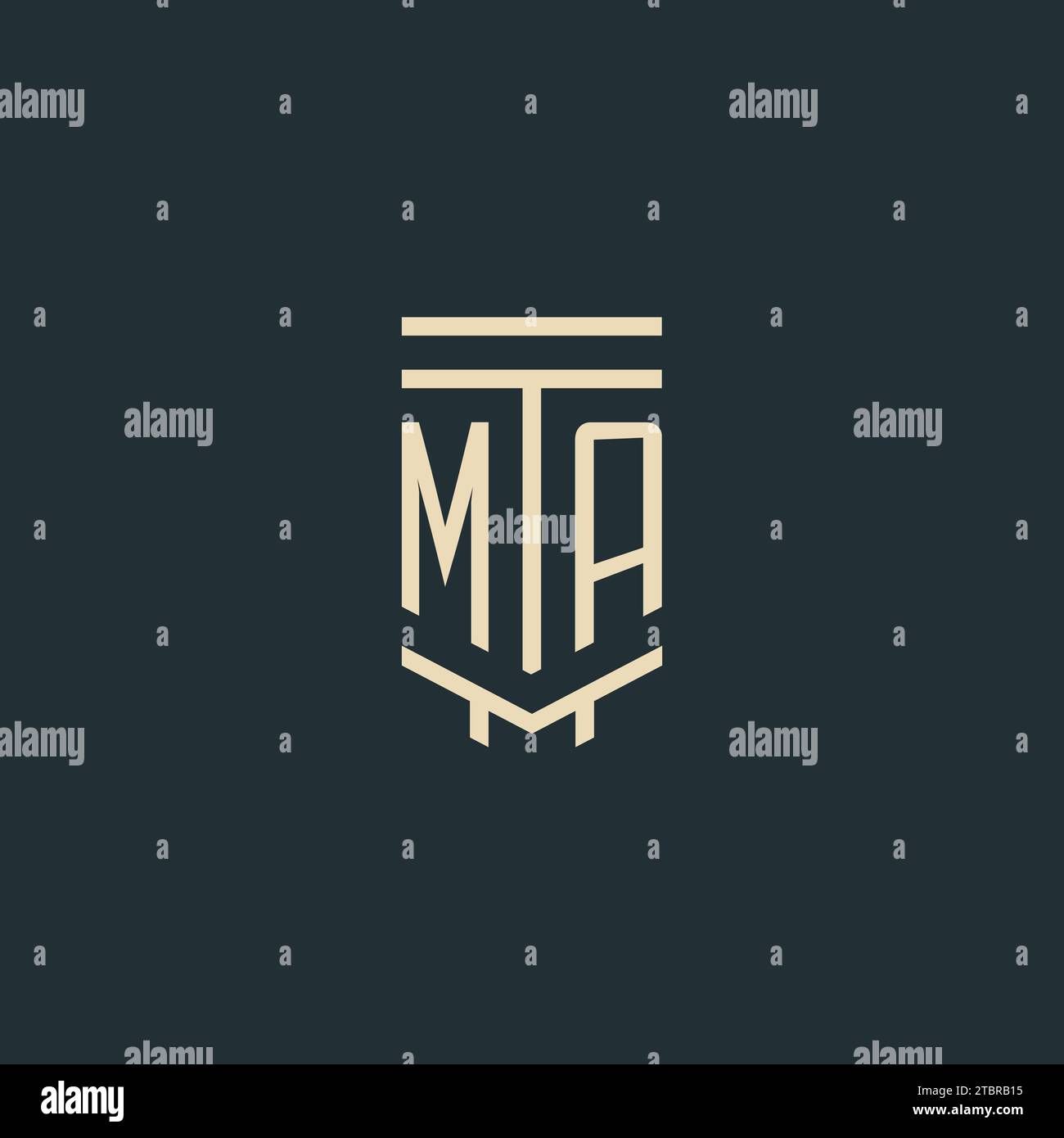 MA initial monogram with simple line art pillar logo design ideas Stock ...