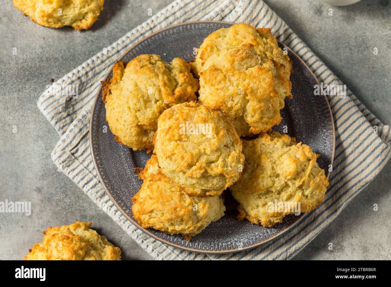 Homemade Buttery Buttermilk Drop Biscuits Ready to Eat Stock Photo - Alamy