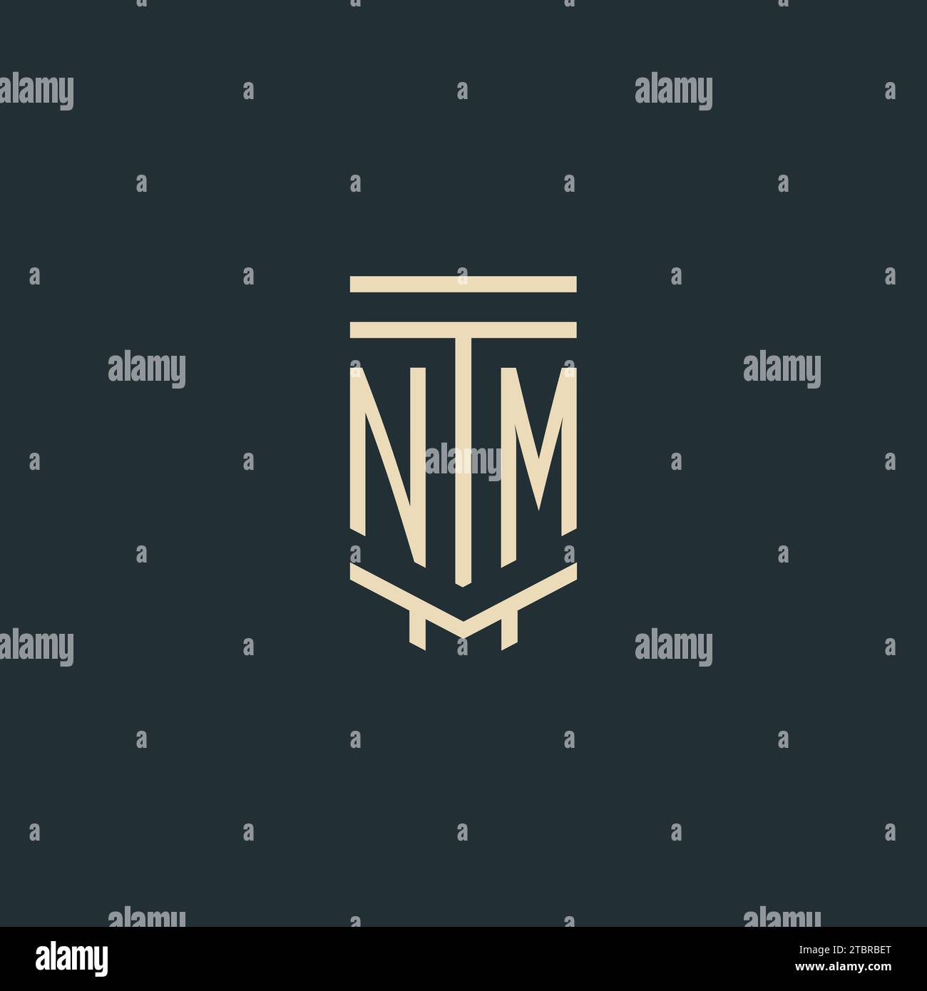 NM initial monogram with simple line art pillar logo design ideas Stock ...