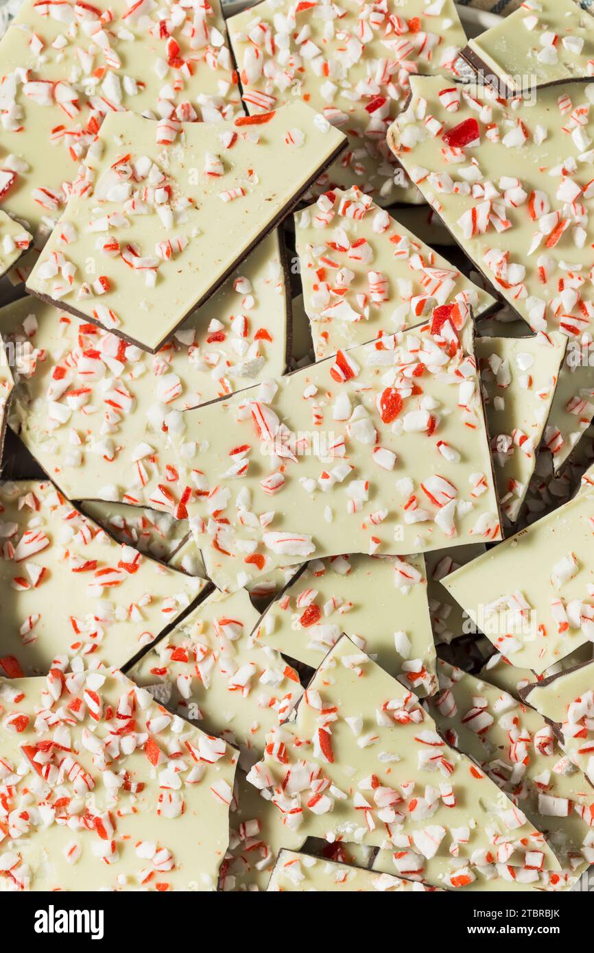 Homemade Christmas Peppermint Bark with White Chocolate Stock Photo - Alamy