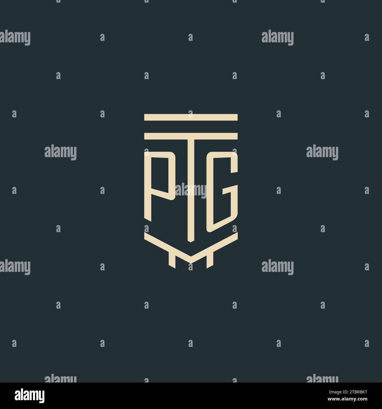 PG initial monogram with simple line art pillar logo design ideas Stock ...