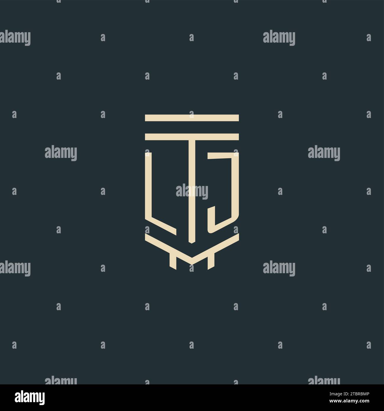 LJ initial monogram with simple line art pillar logo design ideas Stock ...