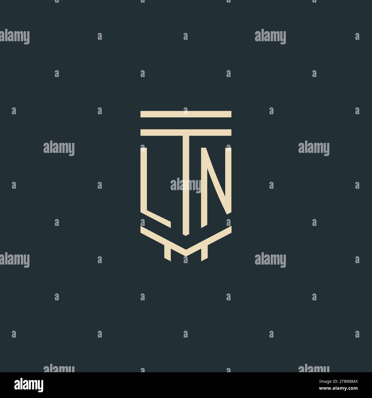 LN initial monogram with simple line art pillar logo design ideas Stock ...