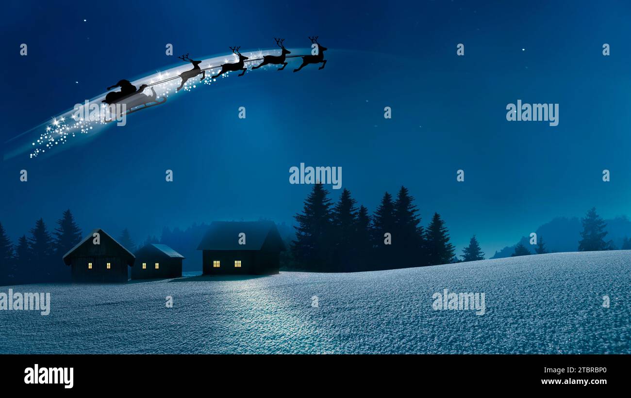 Santa claus in sky hi-res stock photography and images - Alamy