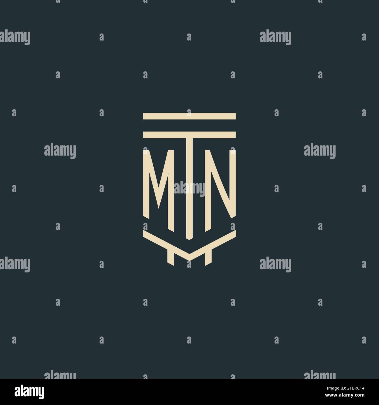 MN initial monogram with simple line art pillar logo design ideas Stock ...