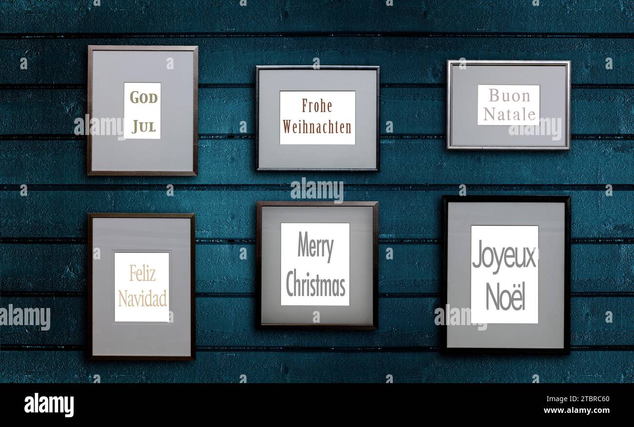 Seasons greetings languages hi-res stock photography and images - Alamy