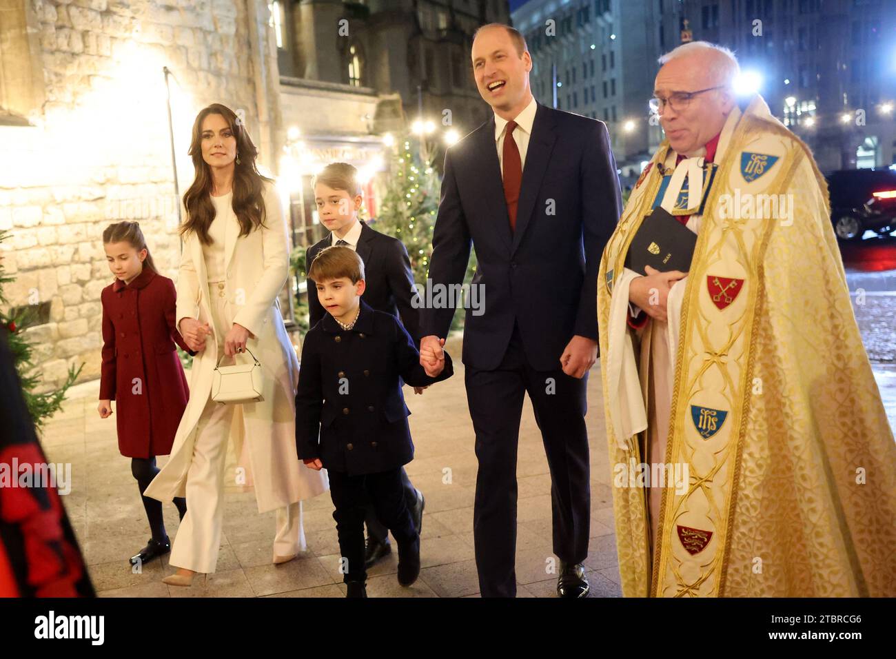 (Left-right) Princess Charlotte, the Princess of Wales, Prince George ...