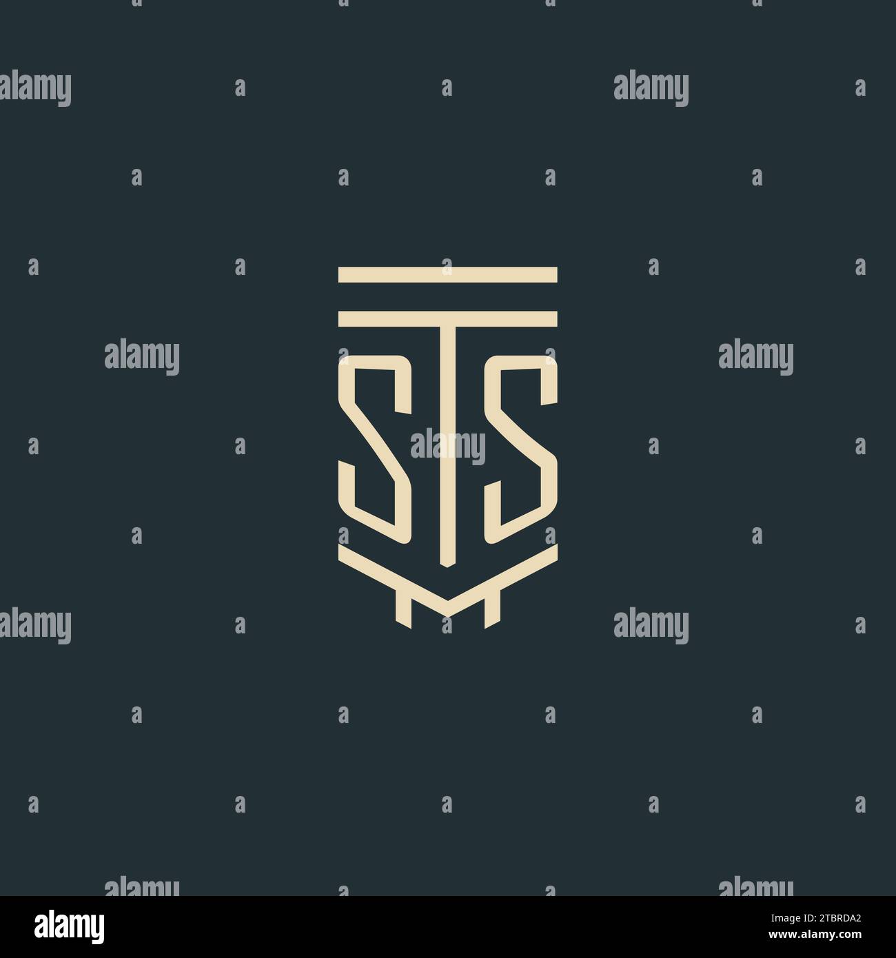 SS initial monogram with simple line art pillar logo design ideas Stock ...