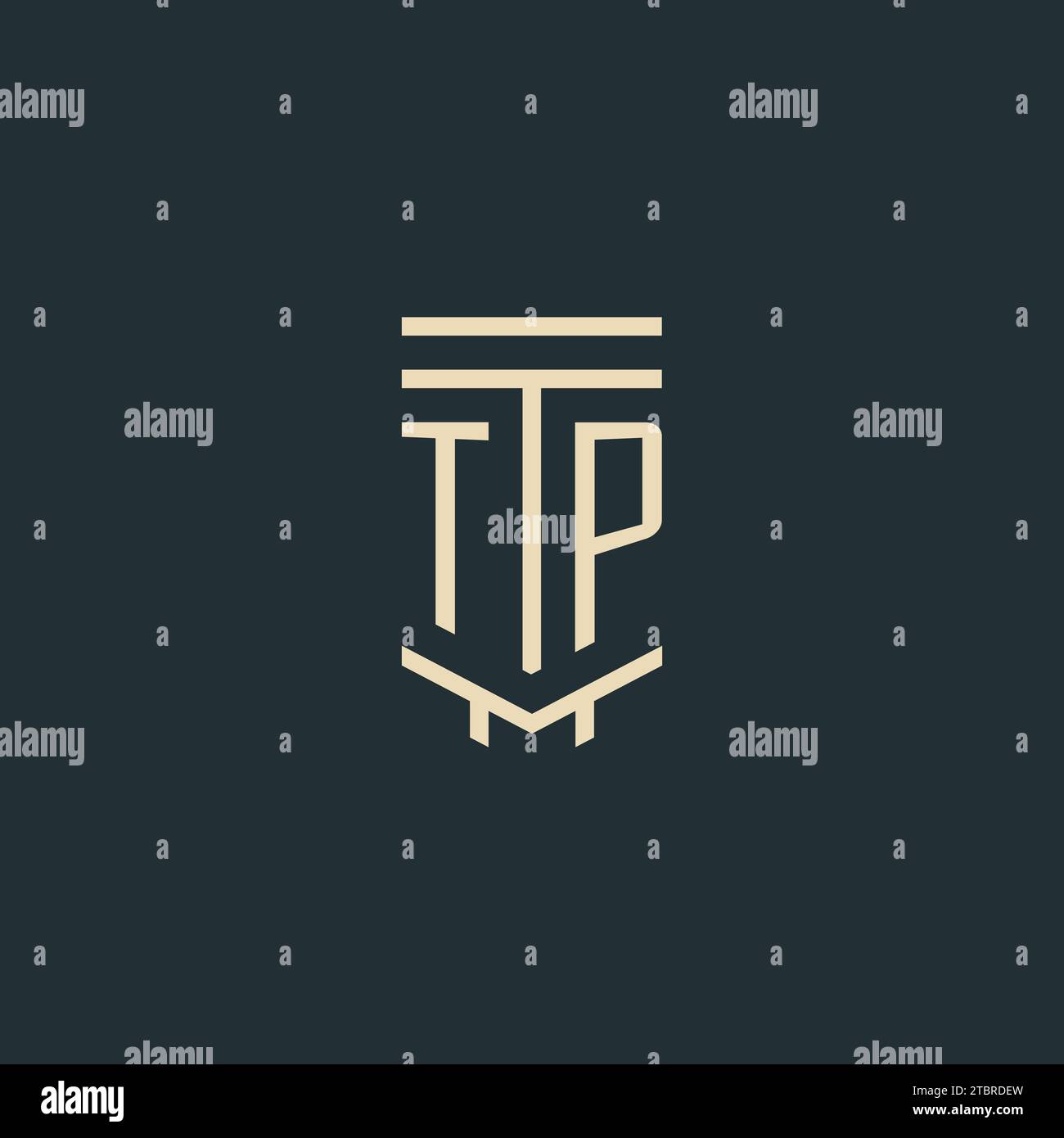 TP initial monogram with simple line art pillar logo design ideas Stock ...