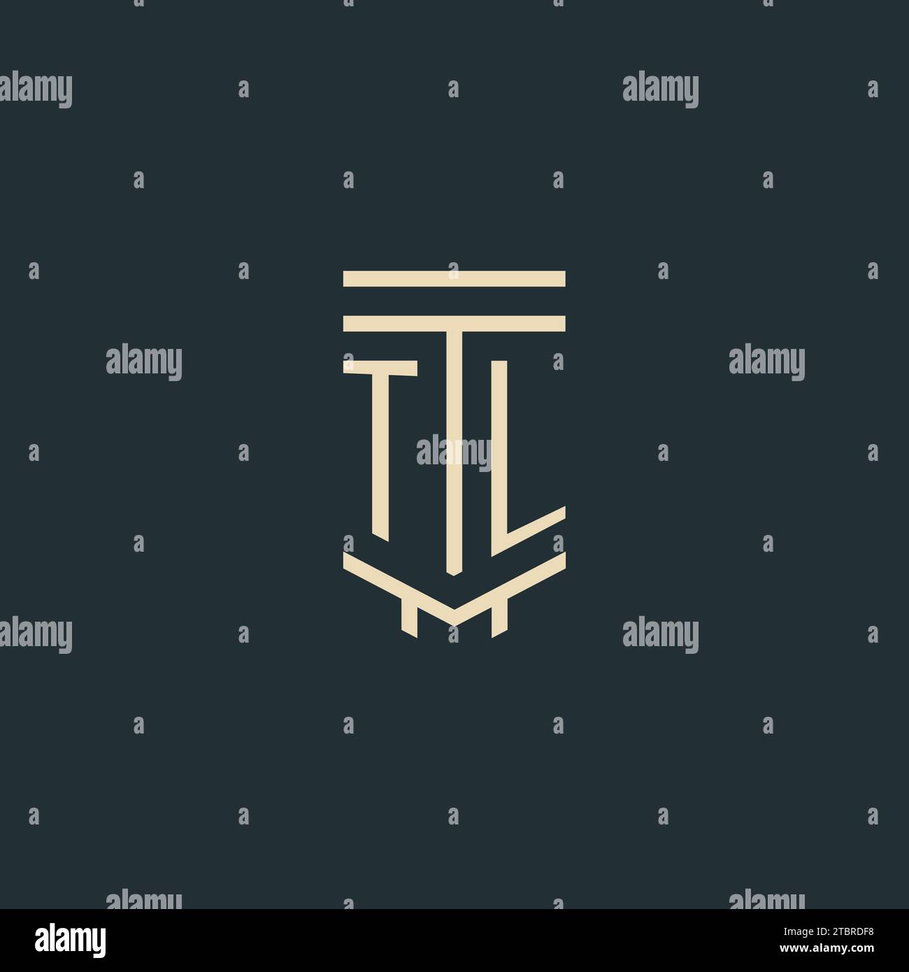 TL initial monogram with simple line art pillar logo design ideas Stock ...