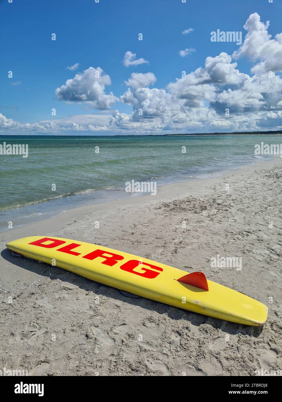 Board of dlrg german life saving association on beach hi-res stock ...