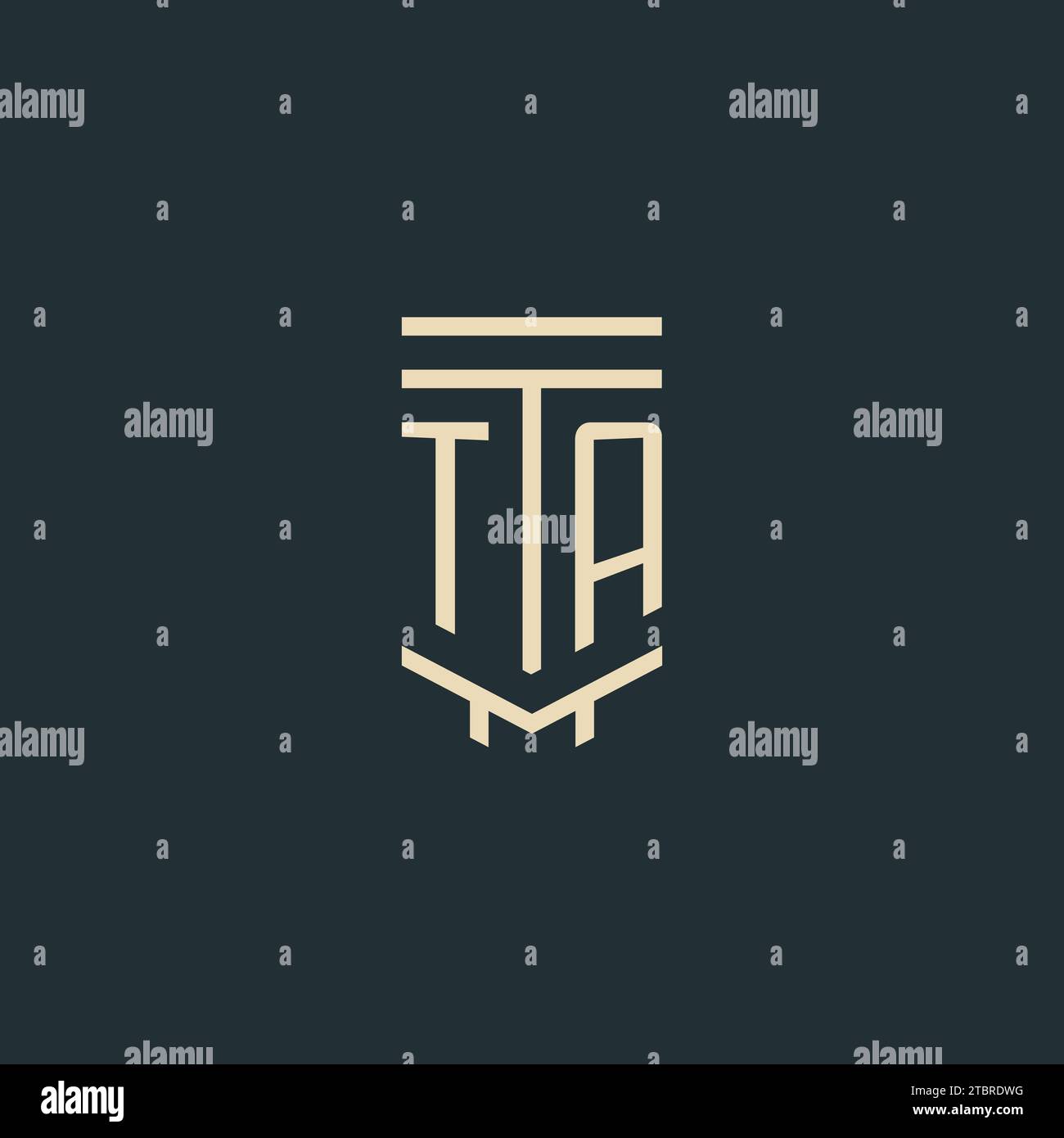 TA initial monogram with simple line art pillar logo design ideas Stock ...