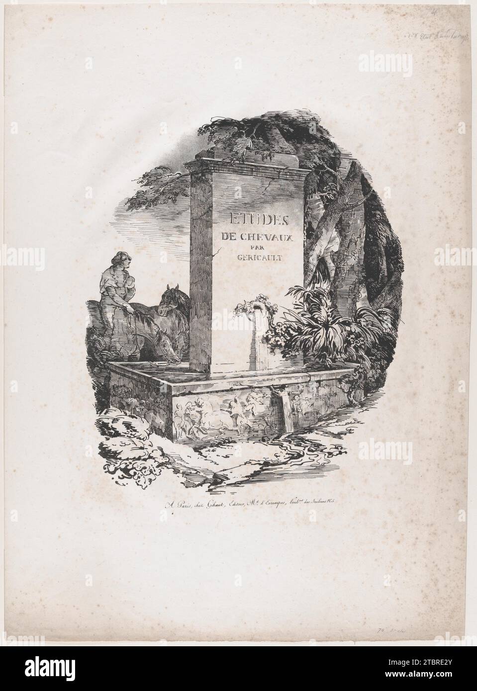 Watering Trough, Title Page of "Studies of Horses" (Etudes de Chevaux ...
