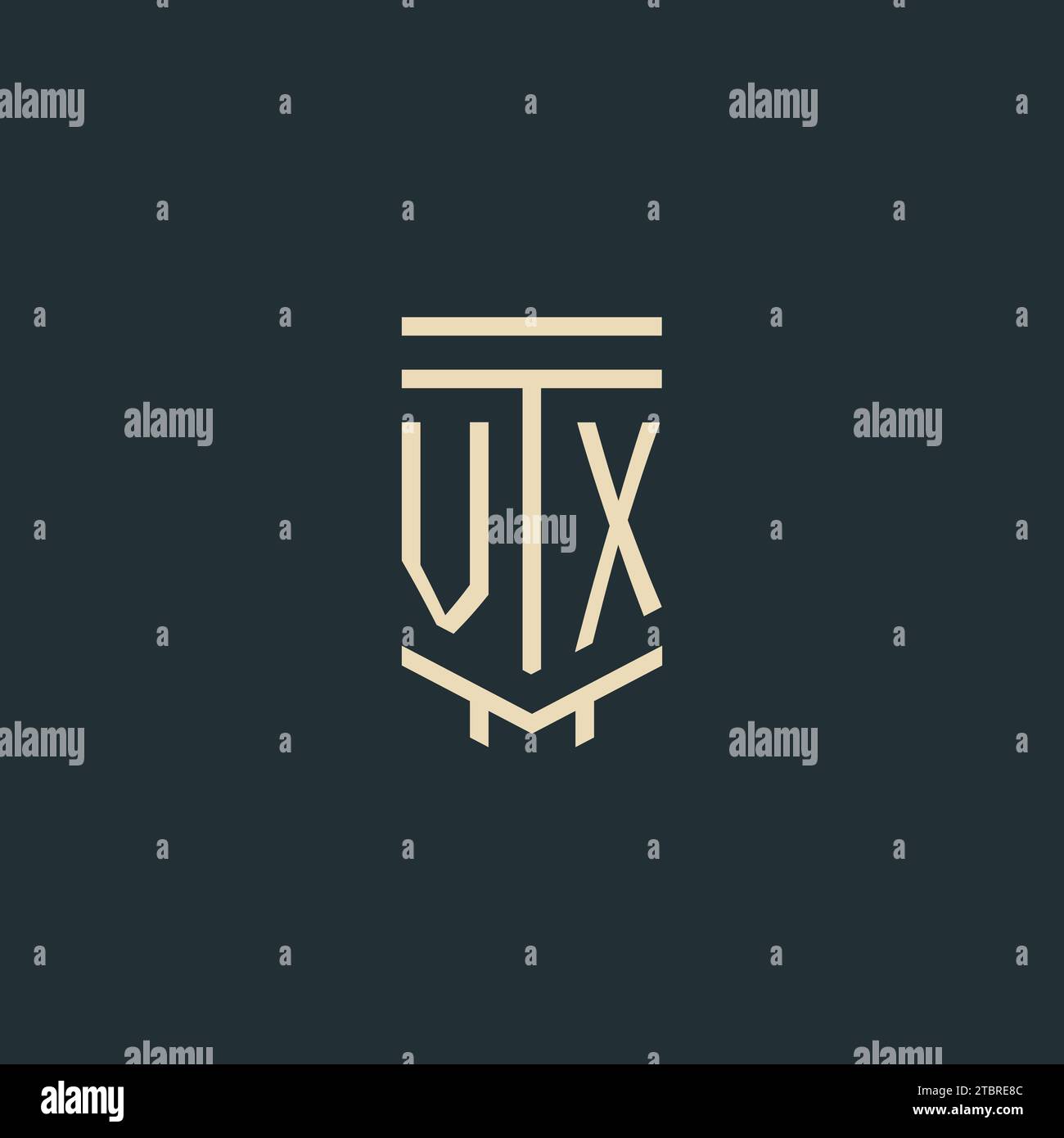 VX initial monogram with simple line art pillar logo design ideas Stock ...