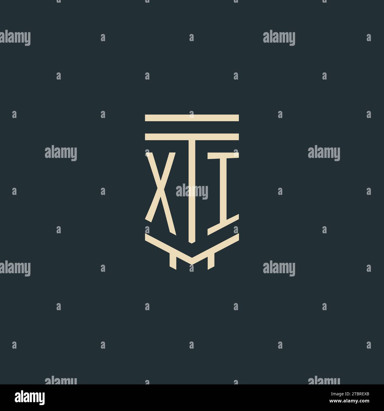 XI initial monogram with simple line art pillar logo design ideas Stock ...